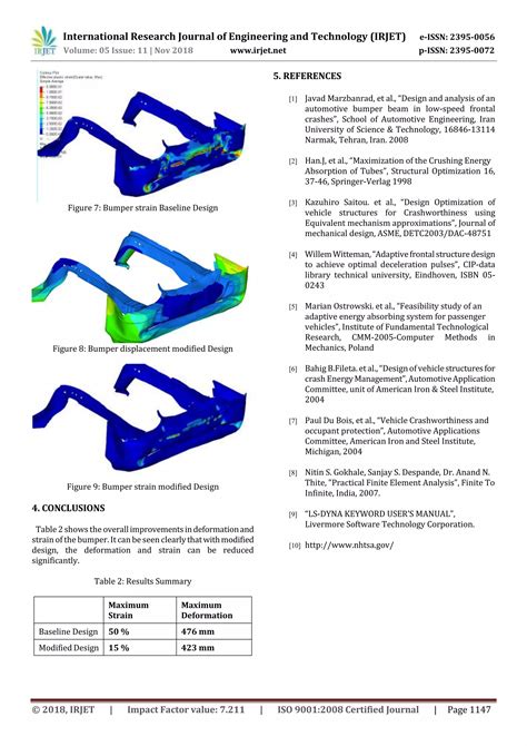 Irjet Finite Element Analysis Of Passenger Vehicle Bumper Pdf Physics Science