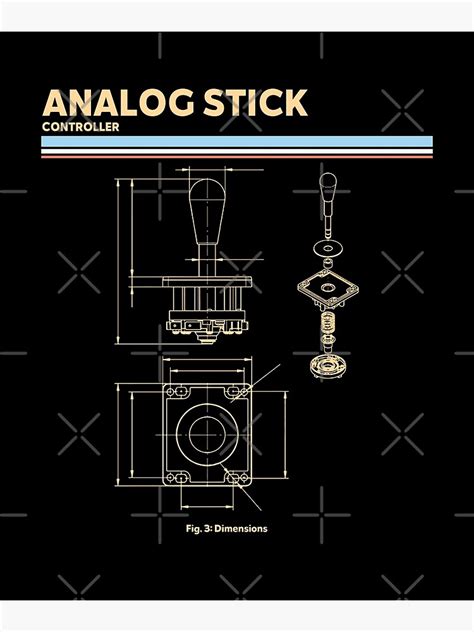 Analog Stick Exploded View Vintage Design Art Print For Sale By