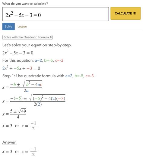 Quadratic Formula Part Solving Without A Calculator