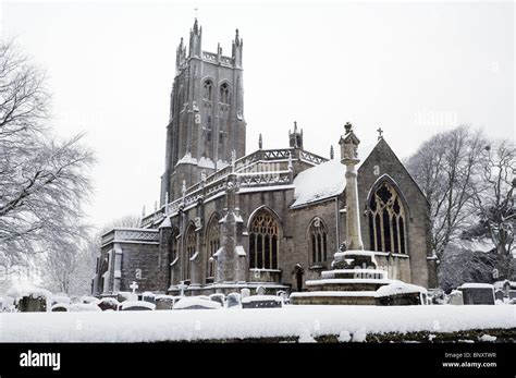 Wrington All Saints Church In The Snow Wrington Somerset England