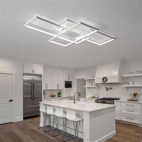 Rectangular Led Semi Flush Ceiling Light