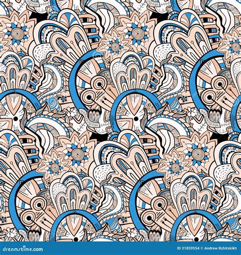 Seamless Abstract Hand Drawn Pattern Steampunk Background Stock Illustration Illustration Of
