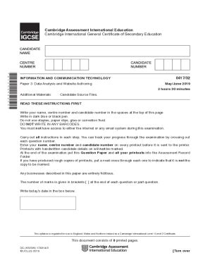 Fillable Online IGCSE Information And Communication Technology Paper Fax Email Print