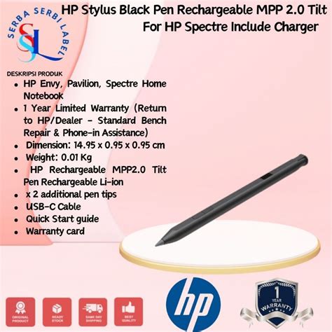 Jual Stylus Pen Hp Rechargeable Mpp Tilt For Hp Spectre Black Shopee Indonesia
