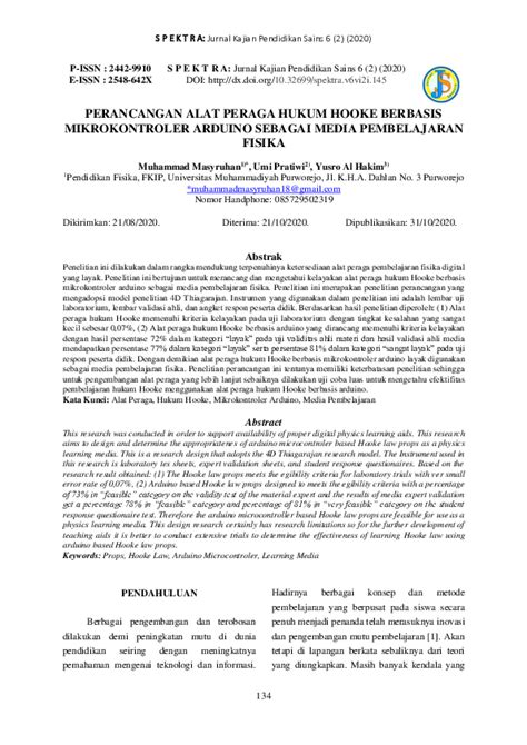 Pdf Perancangan Alat Peraga Hukum Hooke Berbasis Mikrokontroler Arduino Sebagai Media