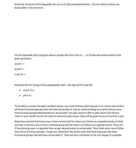Solved Draw The Structure Of The Dipeptide Gly Lys In Its
