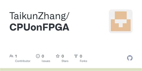 GitHub TaikunZhang CPUonFPGA