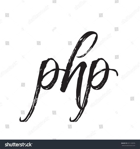 Php Text Design Vector Calligraphy Typography Stock Vector Royalty Free 631129976