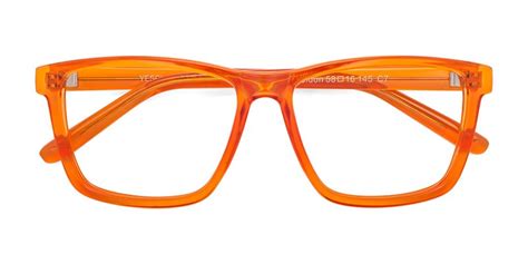 Orange Oversized Grandpa Square Blue Light Glasses Sheldon