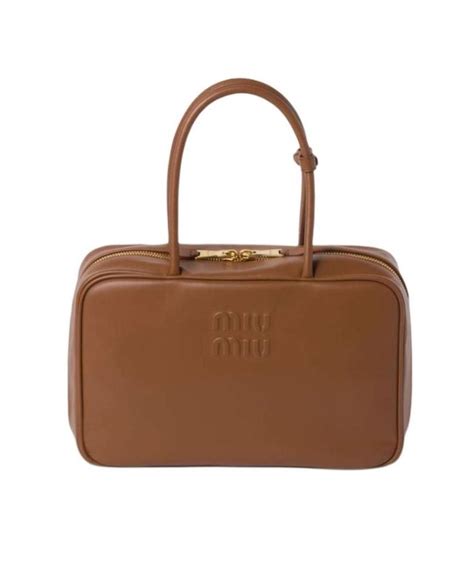 Miu Miu Коричневая сумка с короткими ручками для женщин купить в интернет магазине с доставкой
