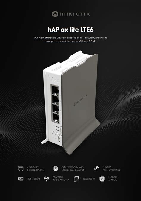 NEW MikroTik HAP Ax Lite LTE WiFi LTE Router Simbased CAT Modem W Carrier