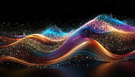 Abstract Waveform Of Data Flow With Vibrant Colors Stock Illustration Illustration Of Lines