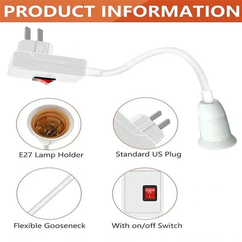E27 Light Socket To Plug Adapterr With On Off Switch Light Bulb Adapter Socket Converter With