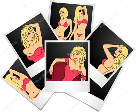 Beautiful Sexy Girls In Photo Frames Vector Stock Vector Forewer 7081395