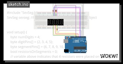 4digits segment display wokwi esp32 stm32 arduino simulator
