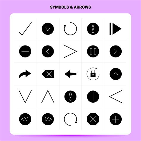 Solid 25 Symbols Arrows Icon Set Vector Glyph Style Design Black Icons Set Web And Mobile