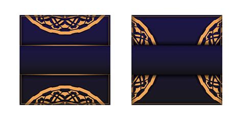 고급스러운 장식이 있는 파란색의 엽서 디자인 텍스트 및 빈티지 패턴에 대한 장소가있는 벡터 초대 카드 0명에 대한 스톡 벡터 아트 및 기타 이미지 Istock