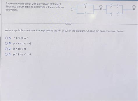 Solved Represent Each Circuit With A Symbolic Statement