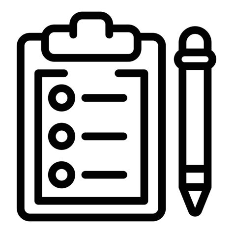 Clipboard And Pen Icon Outline Style 15602010 Vector Art At Vecteezy