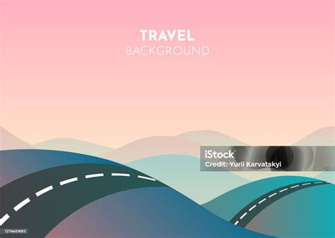 도로 만화 산 어떤 목적을 위해 훌륭한 디자인 여행 풍경 일러스트레이션 산을 통과하는 길 봄 시즌 자연 경관 모험 여행 시골 풍경 여행 게임 디자인 낮에 대한 스톡 벡터