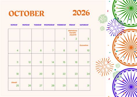 October Printable Calendar With Holidays 2026 — Lily Printable