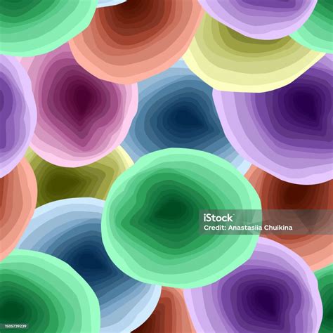 추상 벡터 원활한 색상 패턴입니다 그라디언트 스폿 블롭 타원형 지오드 슬라이스 레이어드 텍스처 인쇄 디자인 직물 벽지 종이 등 3차원 형태에 대한 스톡 벡터 아트 및 기타