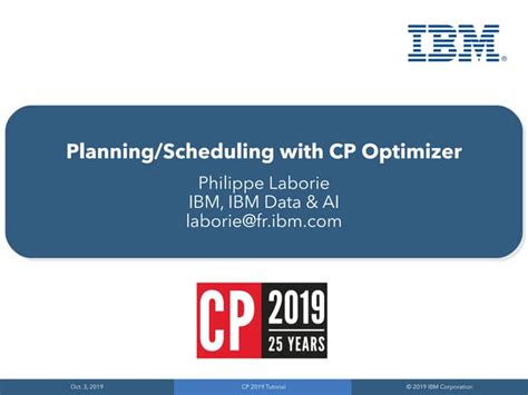 Planningscheduling With Cp Optimizer Ppt