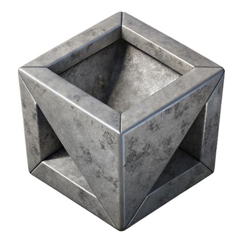 Magnificent Contemporary Geometric Gray Cube Cutout With Perspective