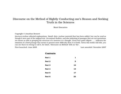 Discourse On The Method Descartes Word文档在线阅读与下载 无忧文档