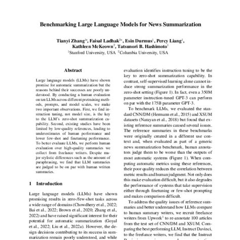 Benchmarking Large Language Models For News Summarization Acl Anthology