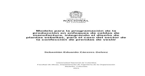 Modelo Para La Programación De La Producción En Enfoques [pdf Document]