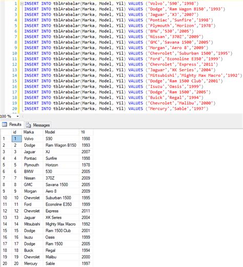 Excel İle Çoklu Insert Sorgusu Hazırlamak Bitimek