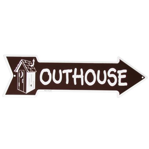 Treasure Gurus Metal Outhouse Sign Bathroom Arrow Funny Restaurant Pub