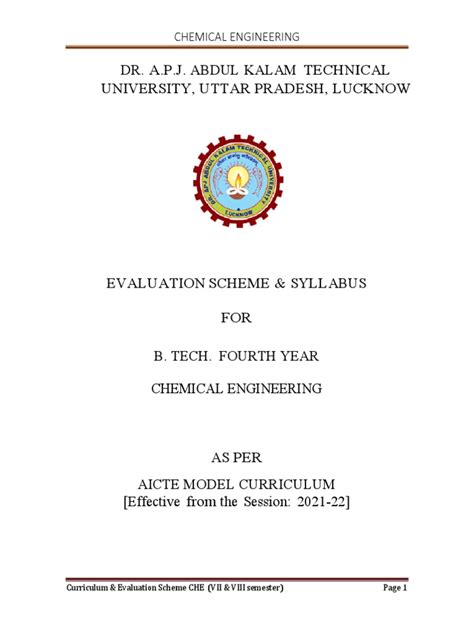B Tech 4th Year Chemical Aicte Model Curriculum 2021 22 Pdf Nanotechnology Fertilizer