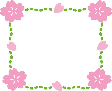 さくら 桜 のイラスト画像No 039フレームさくらの花びら無料のフリー素材集百花繚乱