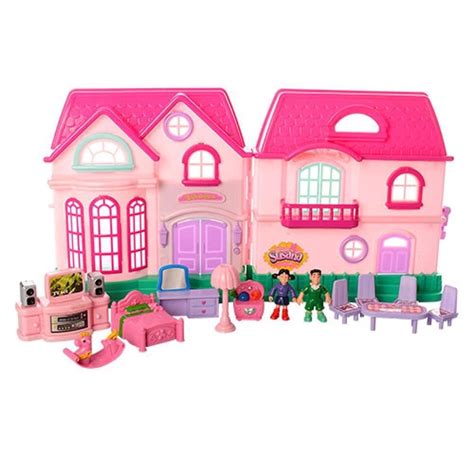 Будиночок 16526 D 2 поверхи 2 фігурки персонажів меблі світло звук на батарейках іграшки