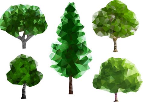 Geometric Shapes Tree Vector Illustration 02 Free Download
