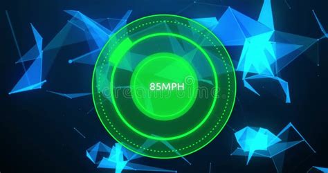 Speedometer Showing 85 Mph With Geometric Shapes Animation In Background Stock Video Video Of