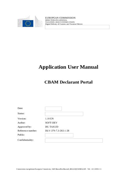 Application User Manual Cbam Declarant Portal Doc Template Pdffiller