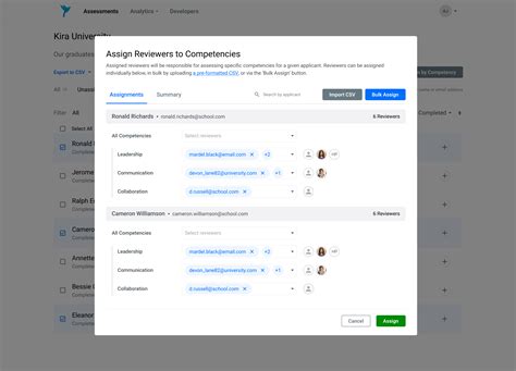 Horizontal Review Via Modal Bulk Assignment Client Resources Hub