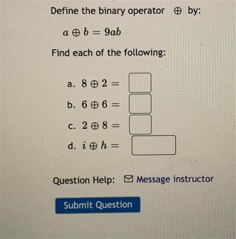 Solved Define The Binary Operator © By A Ob9ab Find Each