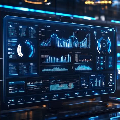 a futuristic big data dashboard displaying key metrics across multiple