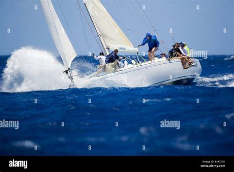 Hawaii Oahu Waikiki Offshore Series 2005 Sailboat On Blue Ocean