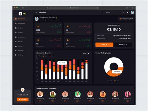 Hr Dashboard Dark Ui Behance