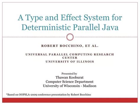 ppt a type and effect system for deterministic parallel java