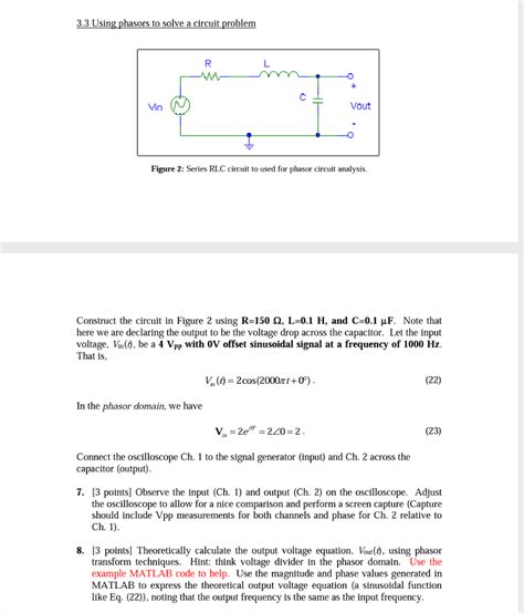 Solved 33 Using Phasors To Solve A Circuit Problem Figure