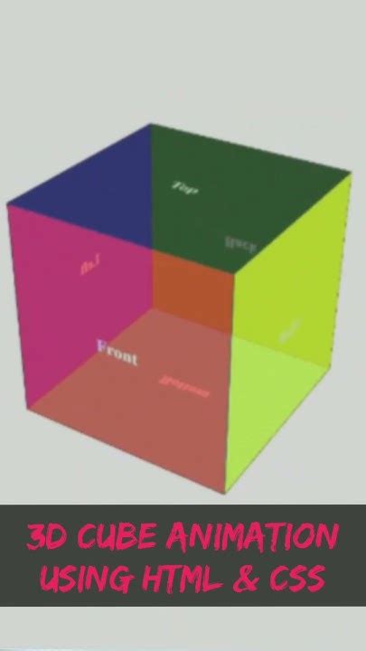3d Cube Using Html And Css Full Video Link 👇 B Link Youtube