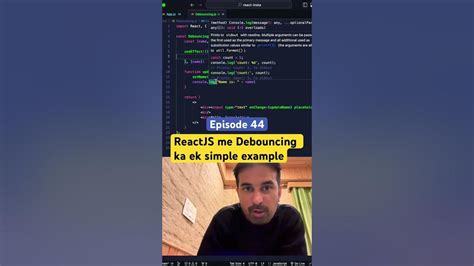 debouncing ka basic example in reactjs 😎 reactjstutorial youtube