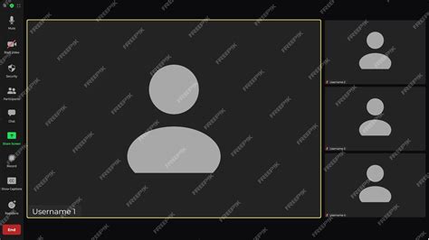 템플릿 화상 회의 사용자 인터페이스 소셜 커뮤니케이션용 애플리케이션 프리미엄 벡터