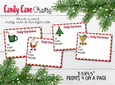 Candy Cane Grams Candy Cane Grams For School Printable Candy Cane